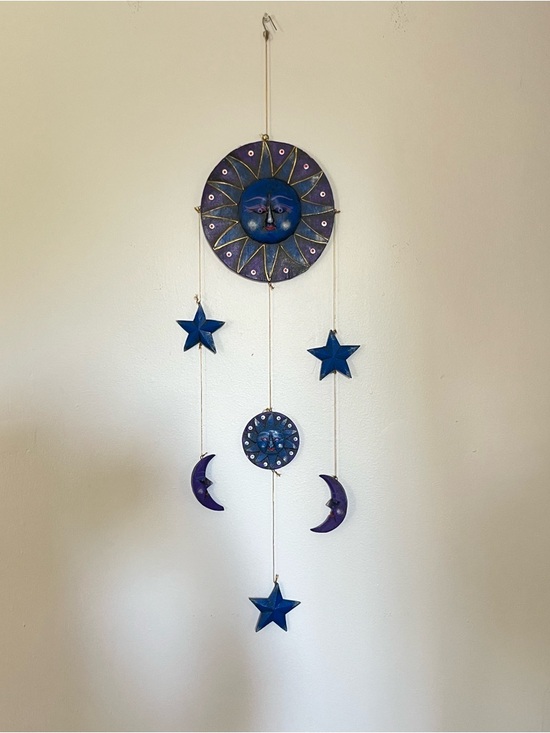 Wall Decor | Vintage 9s Celestial Sun Moon Double Sided Wall Decor ...